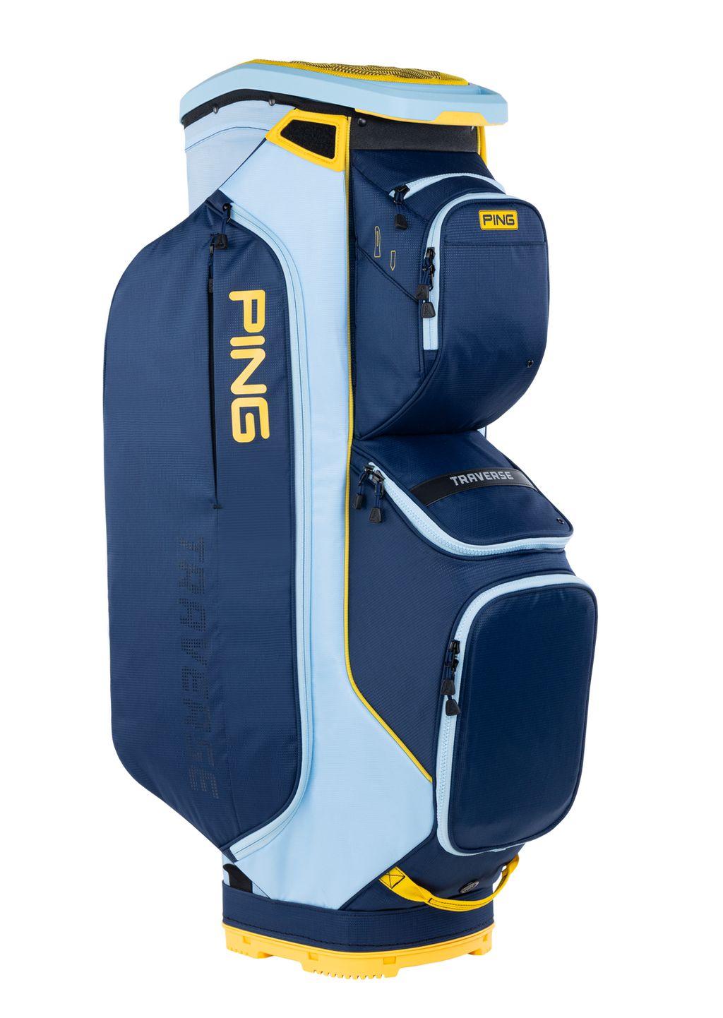 Ping Traverse Cart Bag - Navy/Crystal/Lemon | Golf HQ